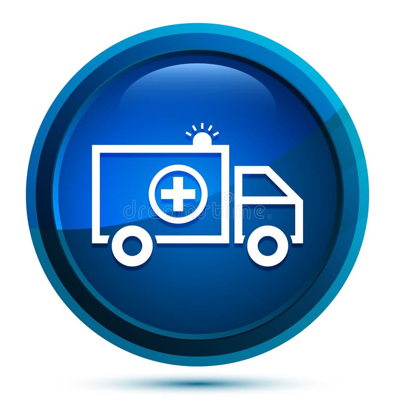 Ambulance Icon Elegant Blue Round Button Illustration Stock Vector ...