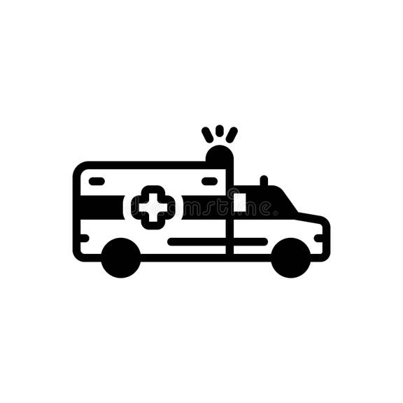 Black Solid Icon for Ambulance, Emergency and Transport Stock Illustration - Illustration of ...
