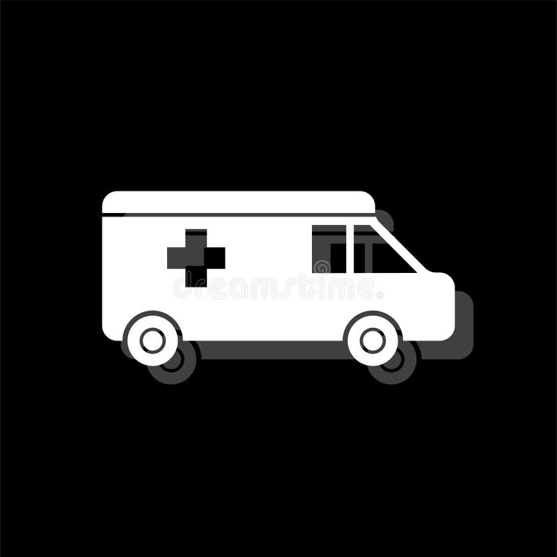 Ambulance icon flat stock illustration. Illustration of transportation ...