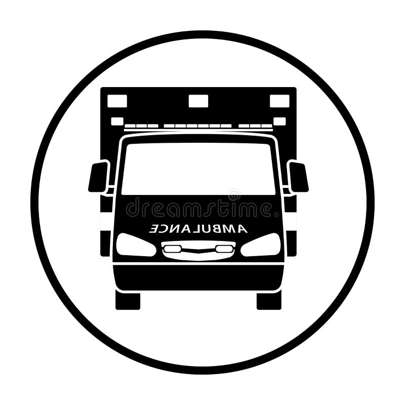 Ambulance icon front view stock vector. Illustration of sign - 144975744