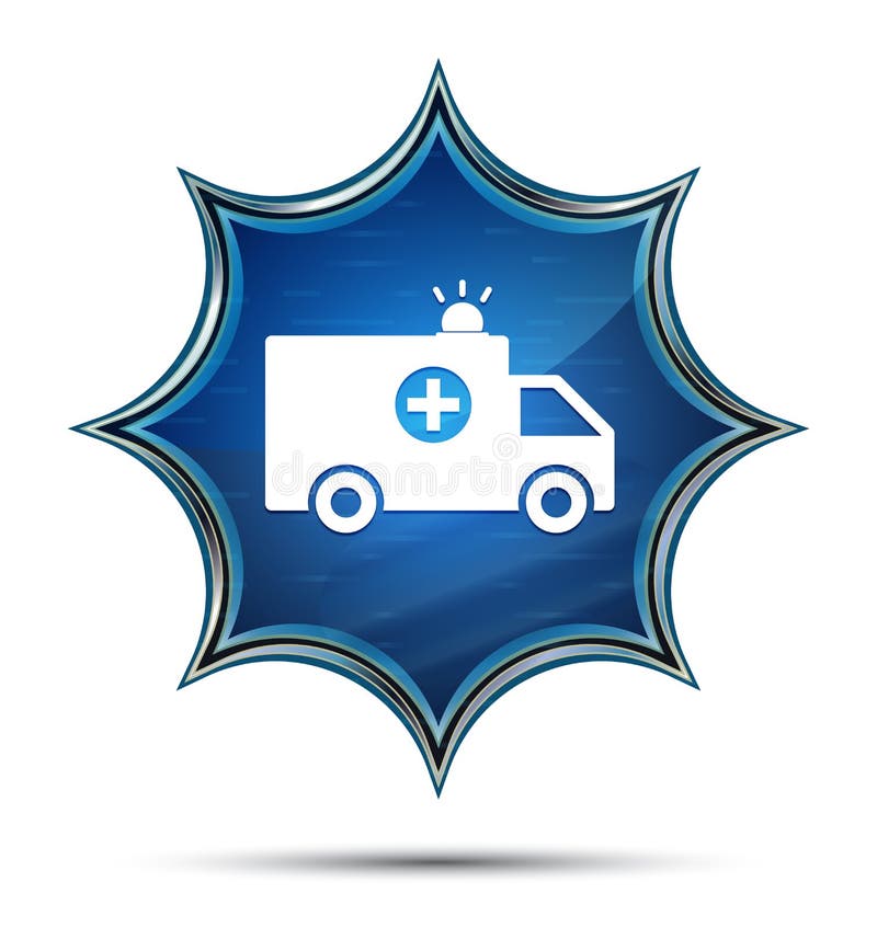 Ambulance Icon Magical Glassy Sunburst Blue Button Stock Illustration ...
