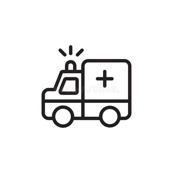 Ambulance Icon Outline Vector for Web Ui Stock Vector - Illustration of ...