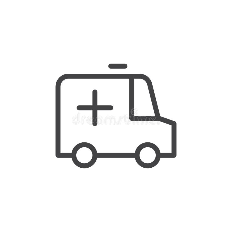 Ambulance Icon Thin Outline Art Symbol Stock Vector - Illustration of ...