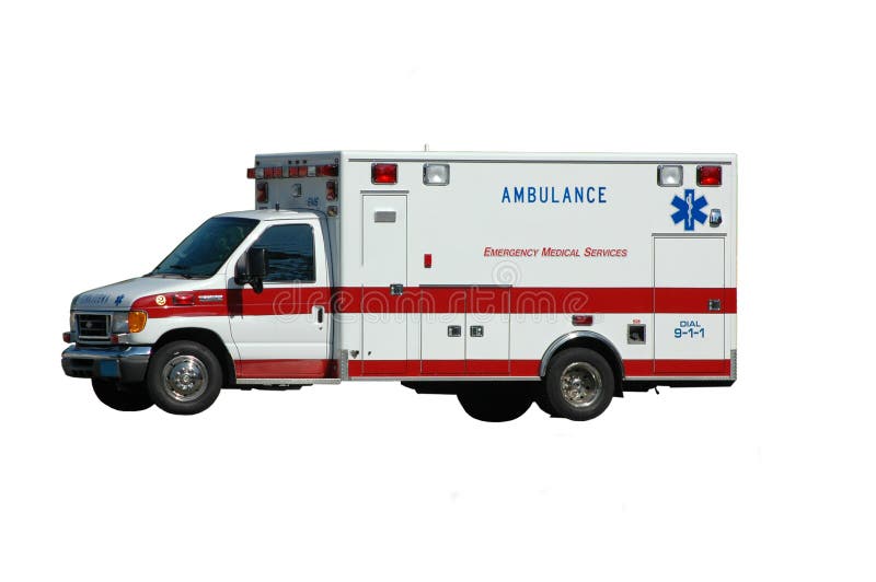 Ambulance Isolated on White Stock Photo - Image of relief, fire: 6345596