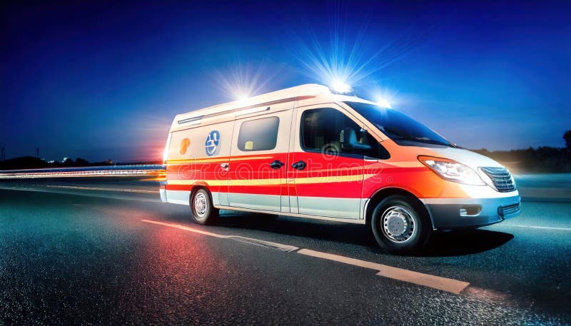 Ambulance Lights Speeding Towards Emergency Call Stock Illustration ...