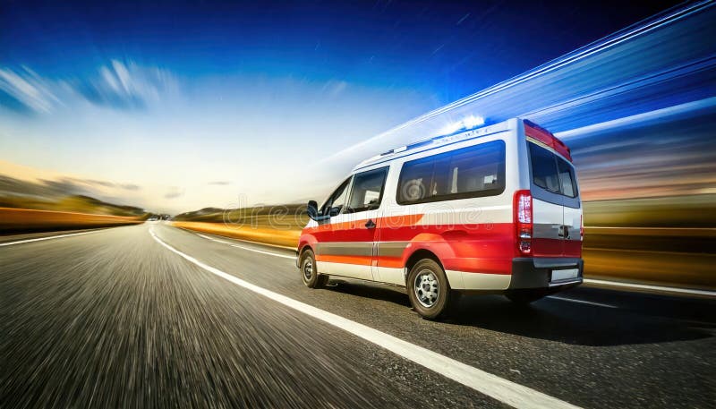 Ambulance Lights Speeding Towards Emergency Call Stock Illustration ...