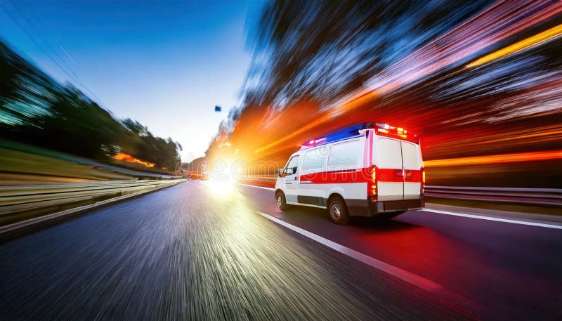 Ambulance Lights Speeding Towards Emergency Call Stock Illustration ...