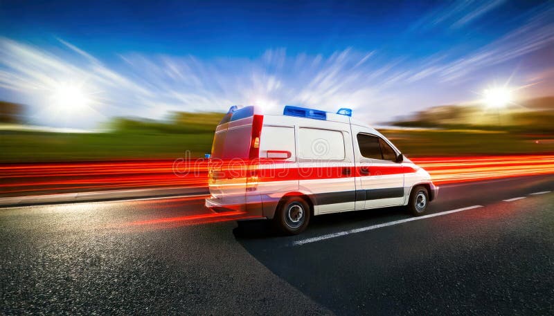 Ambulance Lights Speeding Towards Emergency Call Stock Illustration ...