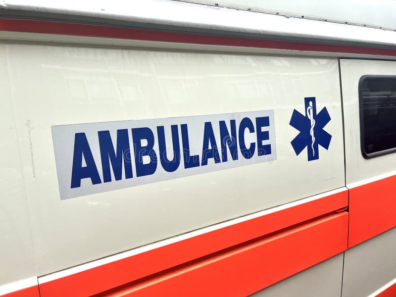 Ambulance Logo on an Oldtimer Ambulance Car. Editorial Image - Image of ...