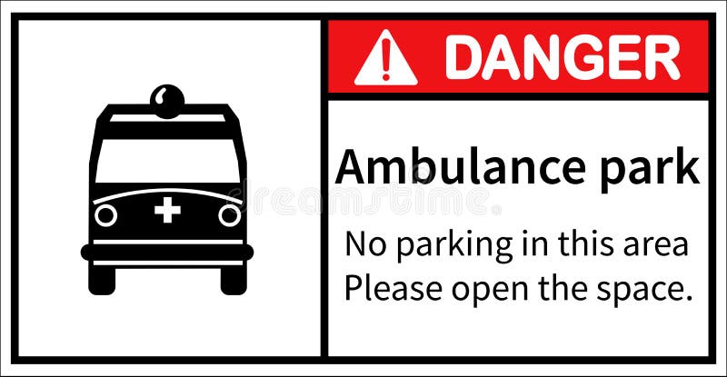 Ambulance Drop-off Point Ambulance Parking Area Sign Stock Vector ...