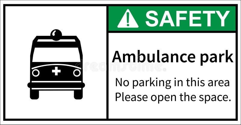 Ambulance Drop-off Point Ambulance Parking Area Sign Stock Vector ...
