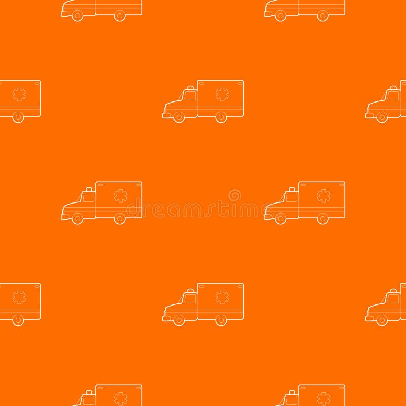 Ambulance Pattern Vector Orange Stock Vector - Illustration of ...
