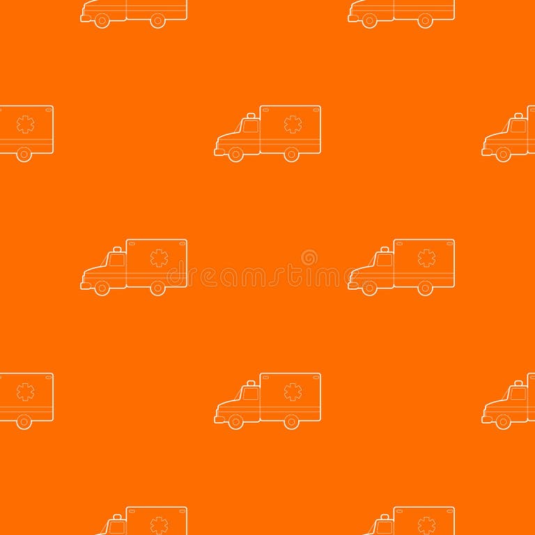 Ambulance Pattern Vector Orange Stock Vector - Illustration of ...
