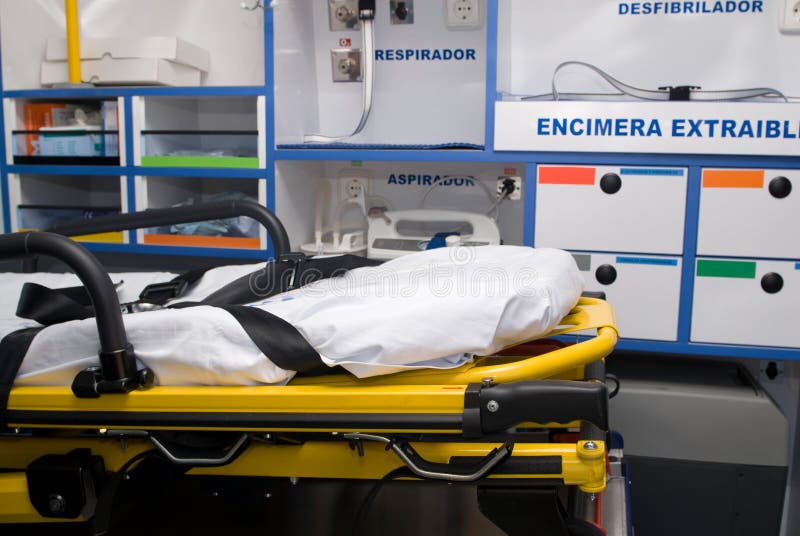 Ambulance Perfectly Equipped with Emergency Equipment and Dummy for ...