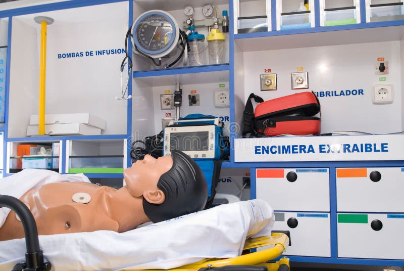 Ambulance Perfectly Equipped with Emergency Equipment and Dummy for ...