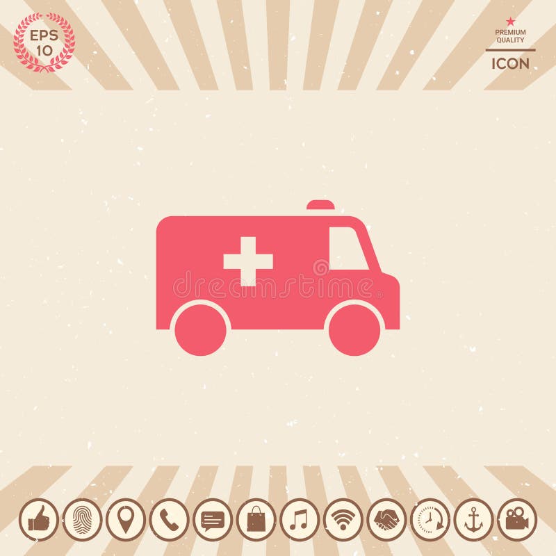 Ambulance symbol icon stock vector. Illustration of medic - 106363393