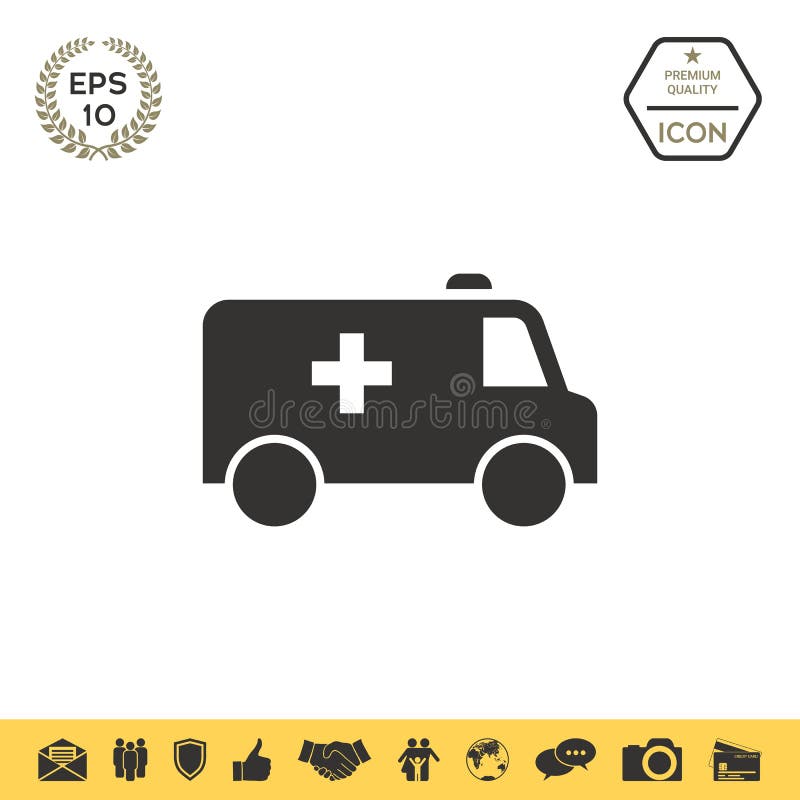 Ambulance symbol icon stock vector. Illustration of design - 116412204