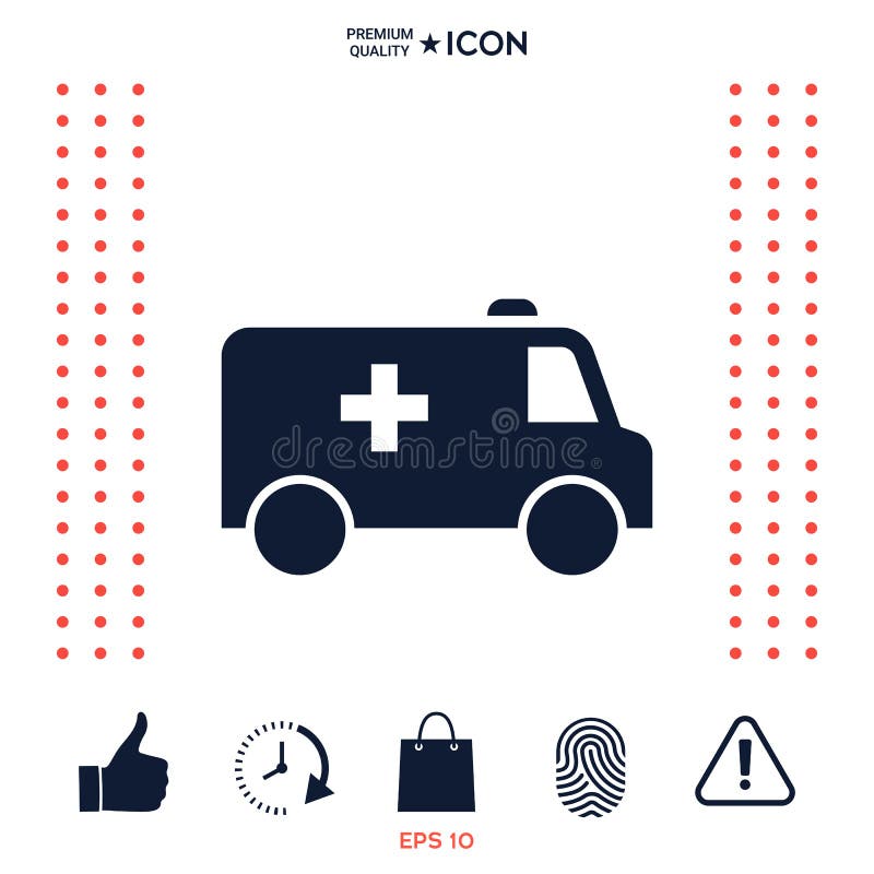 Ambulance symbol icon stock vector. Illustration of healthy - 117974134