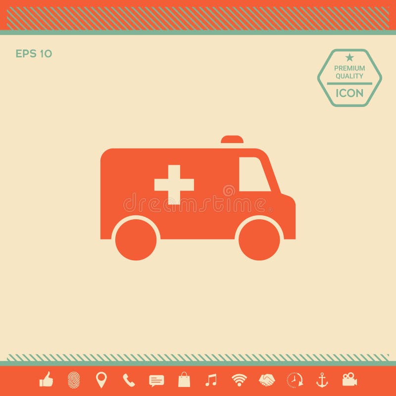 Ambulance symbol icon stock vector. Illustration of hospital - 119096134