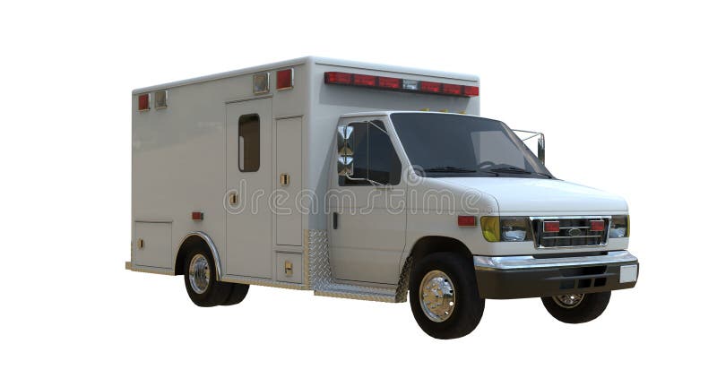 Ambulance Van Isolated on White Stock Image - Image of road, automobile ...