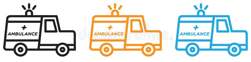 Ambulance Vector Logo Set Collection for Web App Ui Stock Vector ...