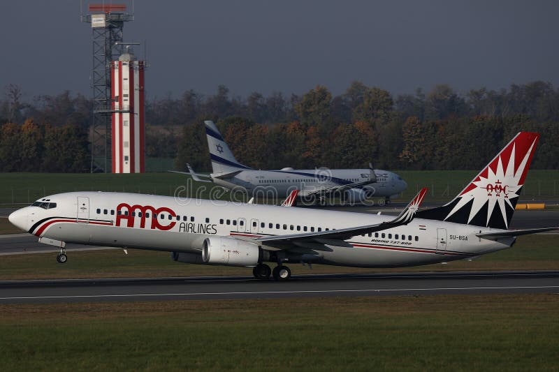 AMC Airlines Plane Taking Off from Runway Editorial Photography - Image ...