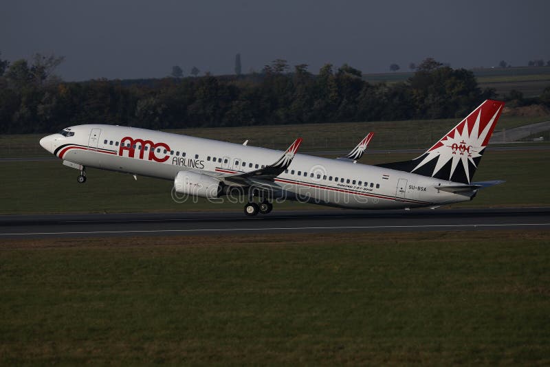 AMC Airlines Plane Taking Off from Runway Editorial Image - Image of ...