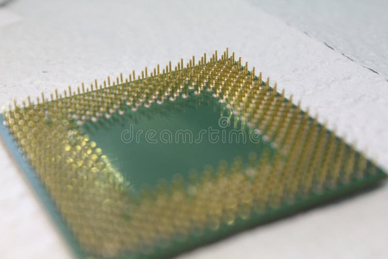 Amd Processor Cpu Close-up for Computer Stock Image - Image of cable ...