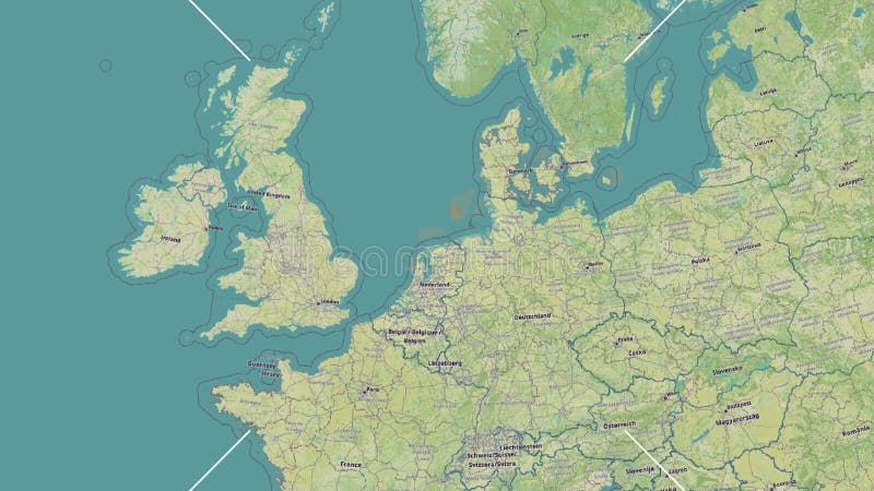 Ameland Island in the North Sea. OSM Map. Slide Stock Video - Video of ...