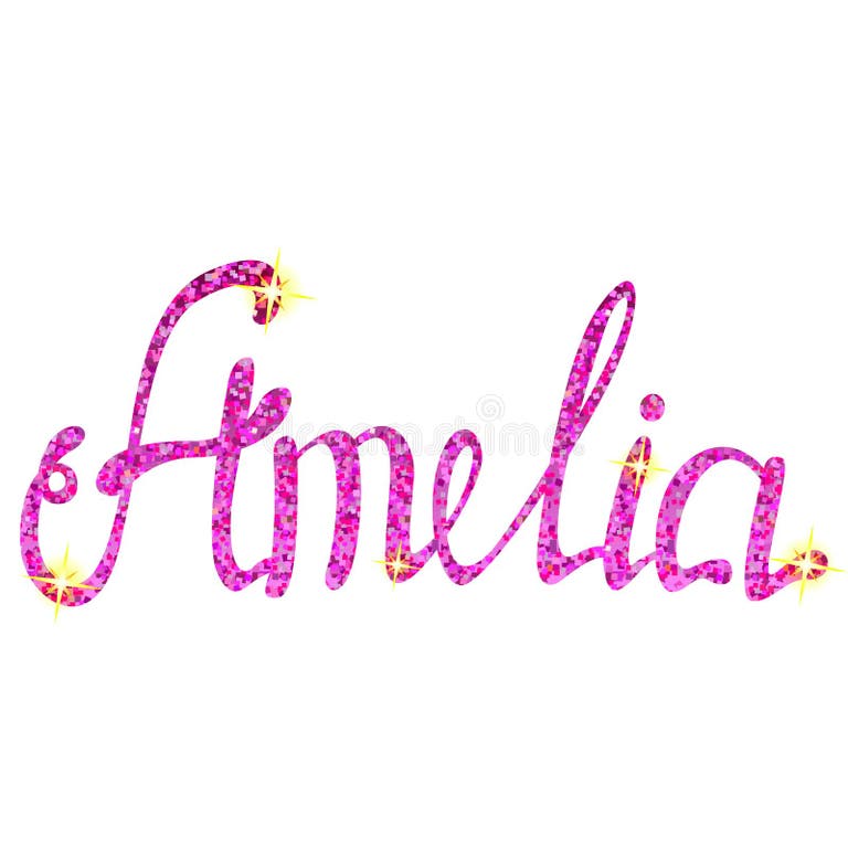 Amelia Name Lettering Tinsels Stock Vector - Illustration of sister ...