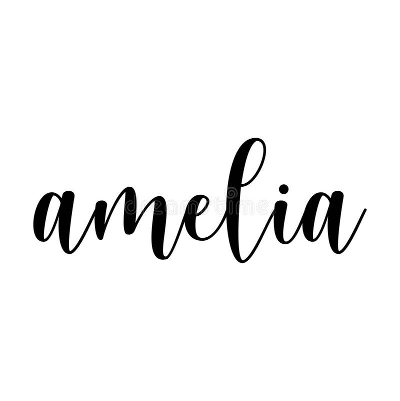 Amelia Stylish Artistic Handwriting Name on the White Background ...