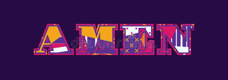 Amen Palavra Art Illustration Do Conceito Ilustração do Vetor ...