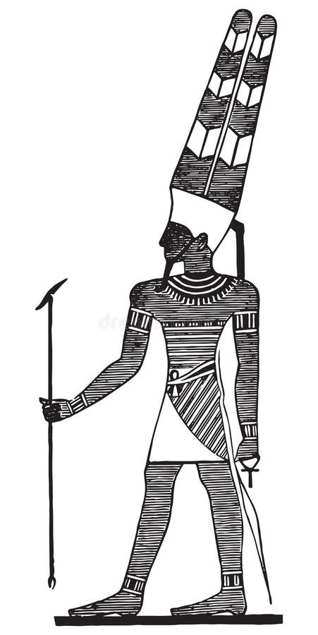 Amen-Ra King of the Gods. Set of Egiptian Labels and Elements. Vector ...