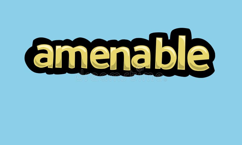 AMENABLE Writing Vector Design on a Blue Background Stock Illustration ...