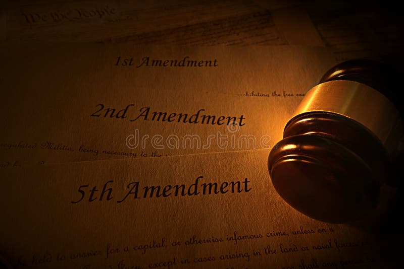 Fifth Amendment To the Constitution Stock Photo - Image of states ...