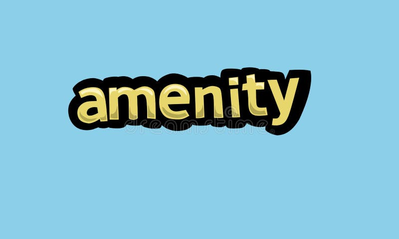 AMENITY Writing Vector Design on a Blue Background Stock Illustration ...