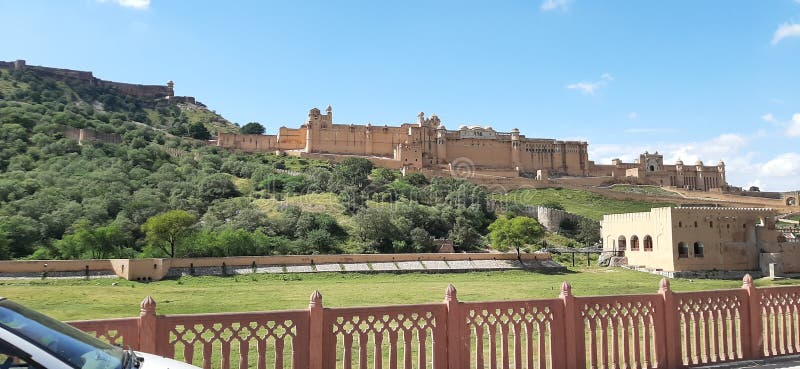Amer fort front view stock image. Image of amer, architecture - 161980269