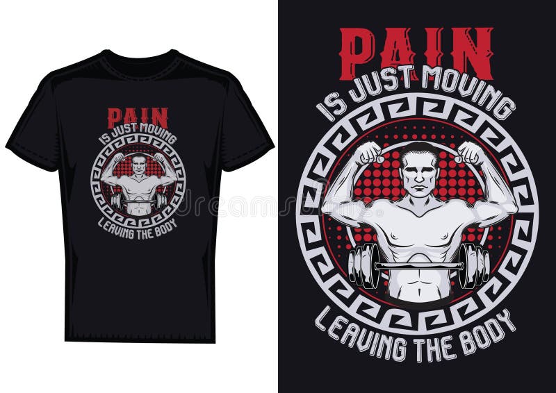 Strength and Sweat Gym Work T-Shirt Design in EPS File Stock Vector ...