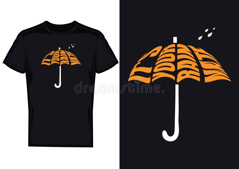 Umbrella Dynamic Lettering Typography T-Shirt Design on EPS File Stock ...
