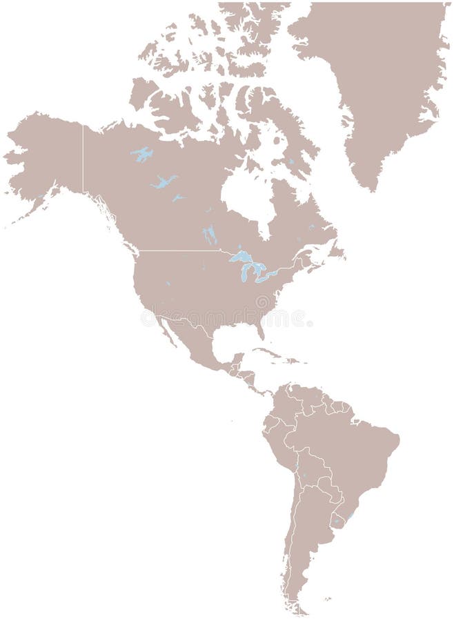 America Continental Country Flags and Map Stock Vector - Illustration ...