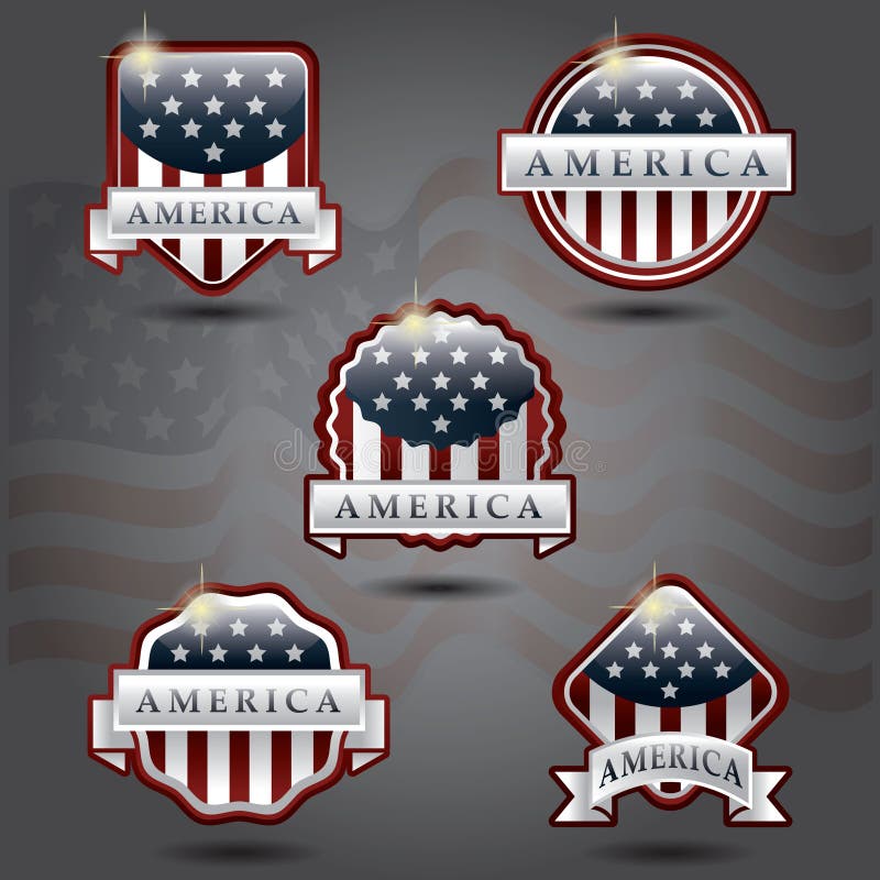 America Banner Collection. Vector Illustration Decorative Design Stock ...