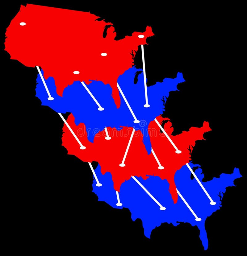 America map communication stock illustration. Illustration of abstract ...