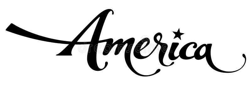 America Calligraphy Template Text For Your Design Illustration Concept ...