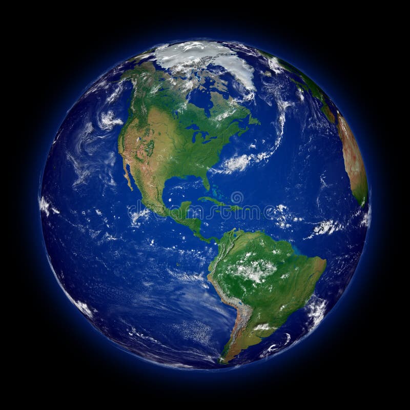 America Do Norte Na Terra Do Planeta Ilustração Stock - Ilustração de ...