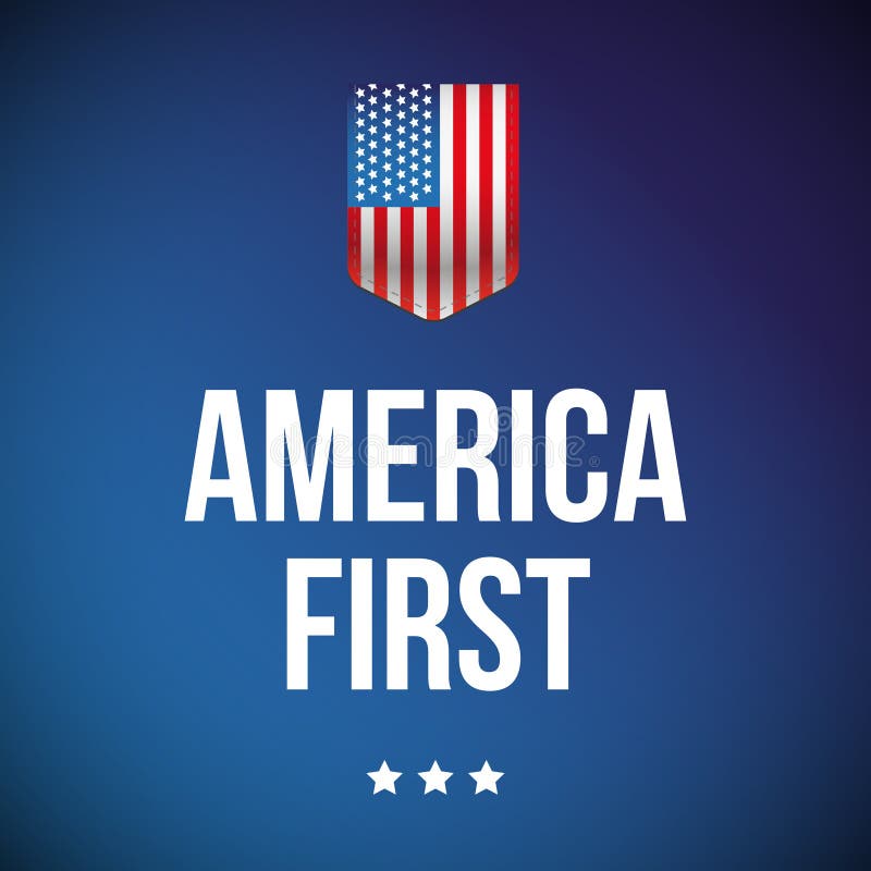 America First Banner with USA Flag Stock Vector - Illustration of ...