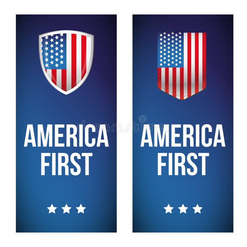 America First Banner with USA Flag Stock Vector - Illustration of ...