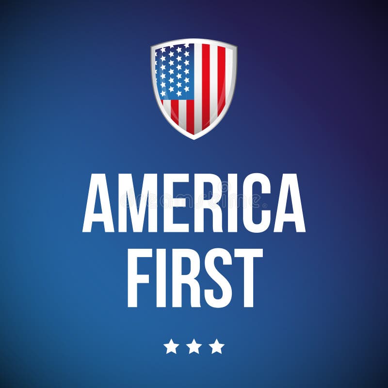 America First Banner with USA Flag Stock Vector - Illustration of ...
