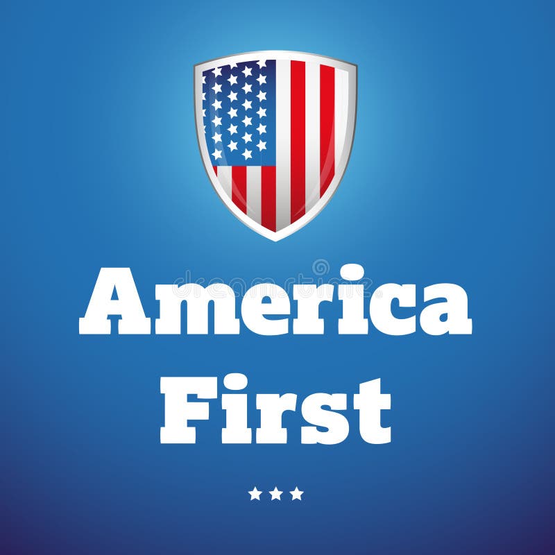 America First Banner with USA Flag Stock Vector - Illustration of ...