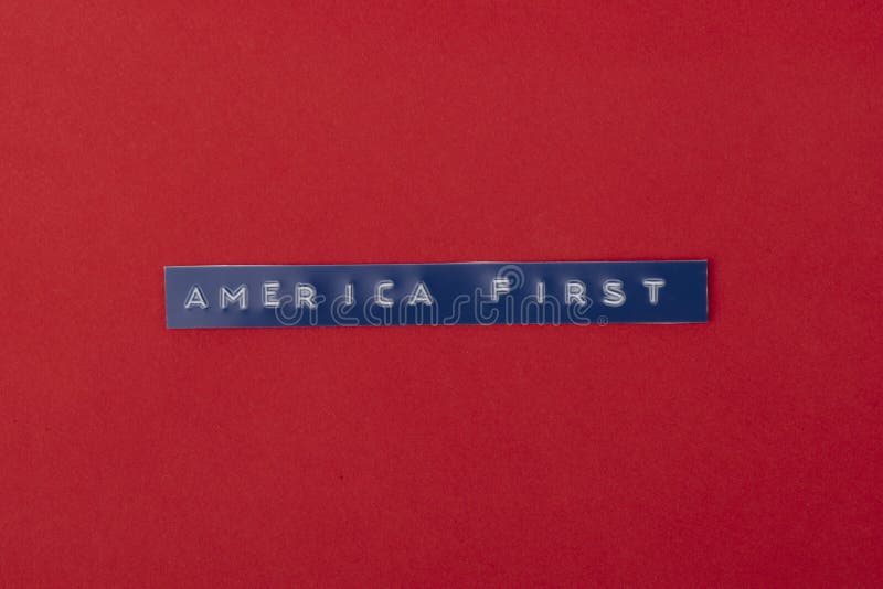 America First and Two Usa Flags on a White Background Stock Image ...