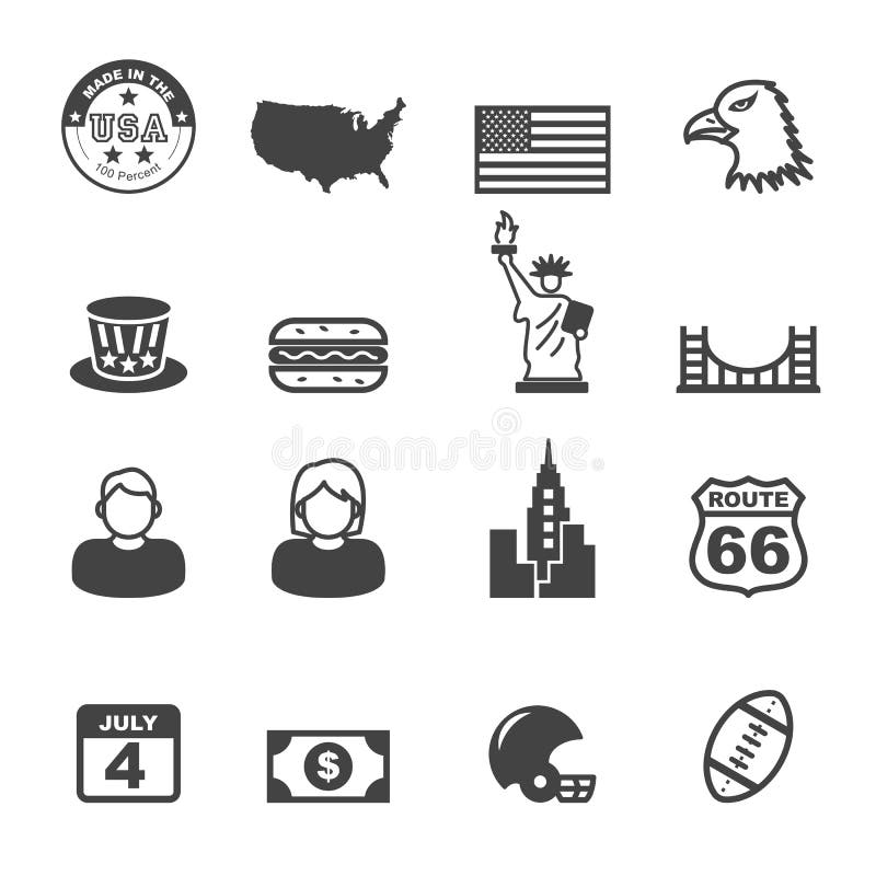 America icons stock vector. Illustration of logo, pictogram - 56093048